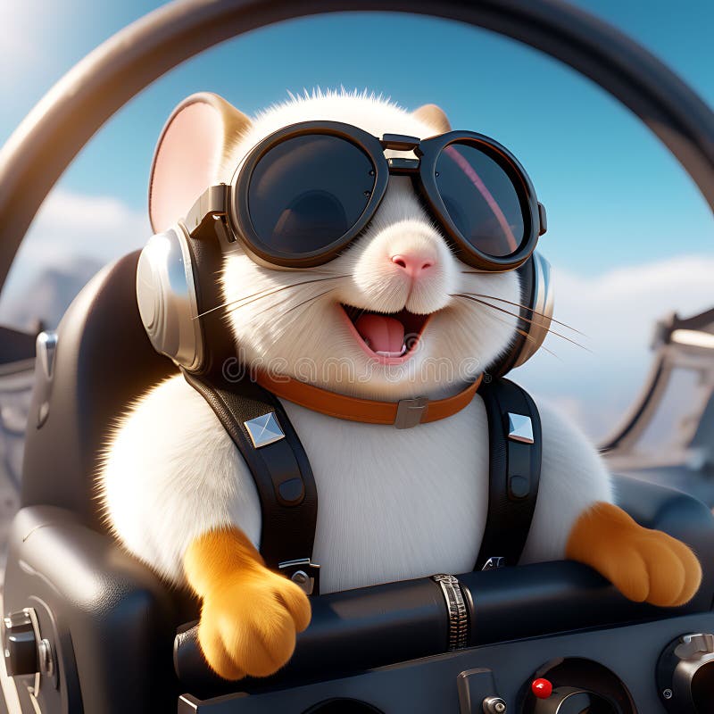 Aviator Adventures: a Cute Mouse Pilot Wearing Aviator Goggles ...