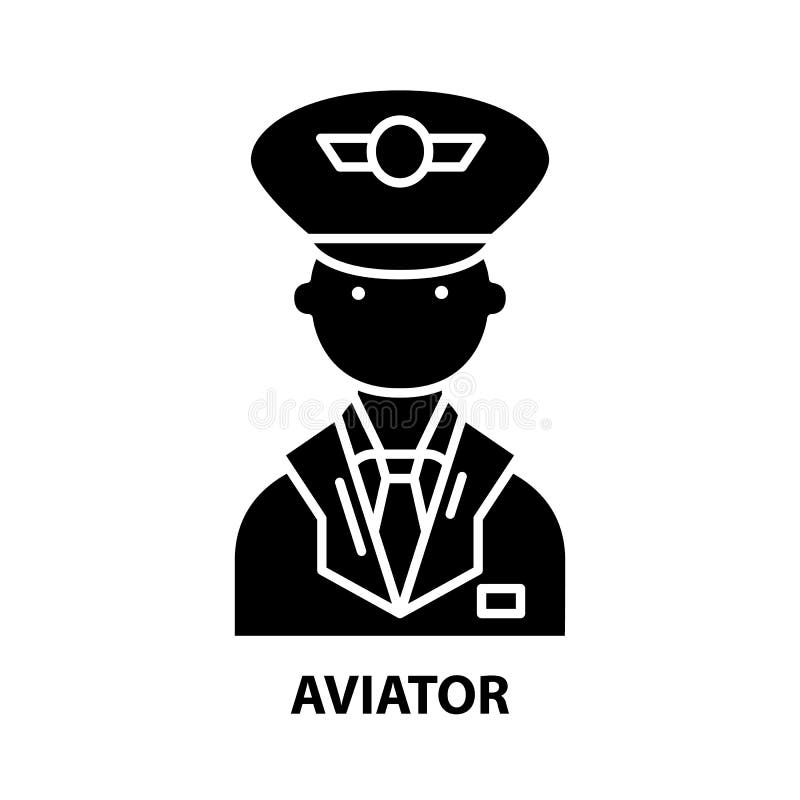 Aviator Icon, Black Vector Sign with Editable Strokes, Concept ...