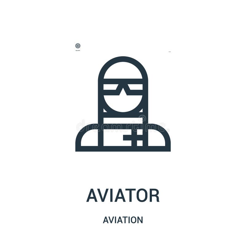 Aviator Icon Vector from Aviation Collection. Thin Line Aviator Outline ...