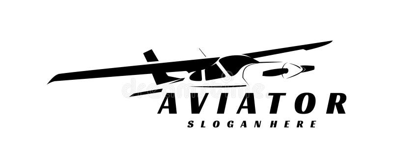 Aviator Illustration Simple Logo Black and White Vector Stock Vector ...
