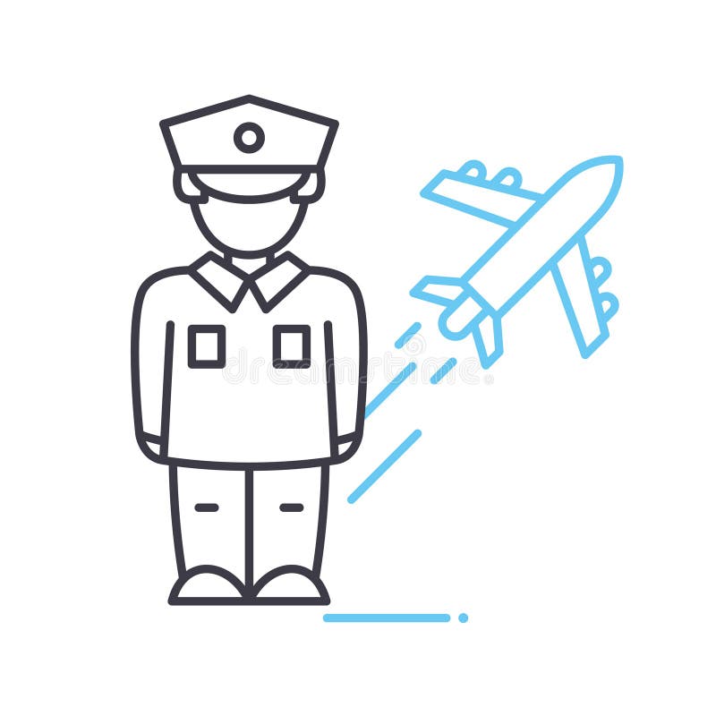 Aviator Line Icon, Outline Symbol, Vector Illustration, Concept Sign ...