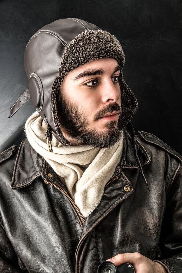 Aviator old stile stock photo. Image of stile, young - 95909582