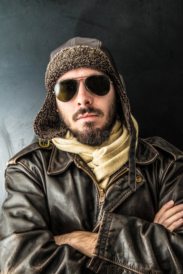 Aviator old stile stock photo. Image of glasses, concept - 95909726