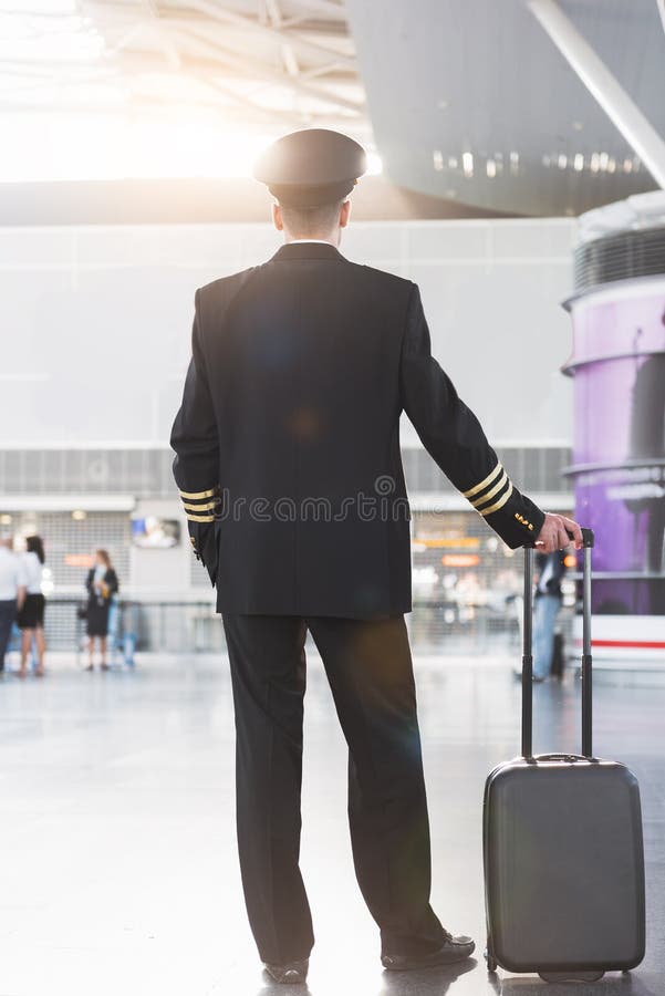 Aviator Ready for Regular Flight Stock Photo - Image of corridor, crowd ...