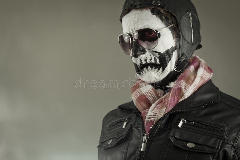 Aviator Skull stock image. Image of paint, rude, face - 55905535