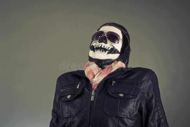 Aviator Skull stock image. Image of aviator, facial, expression - 55907271