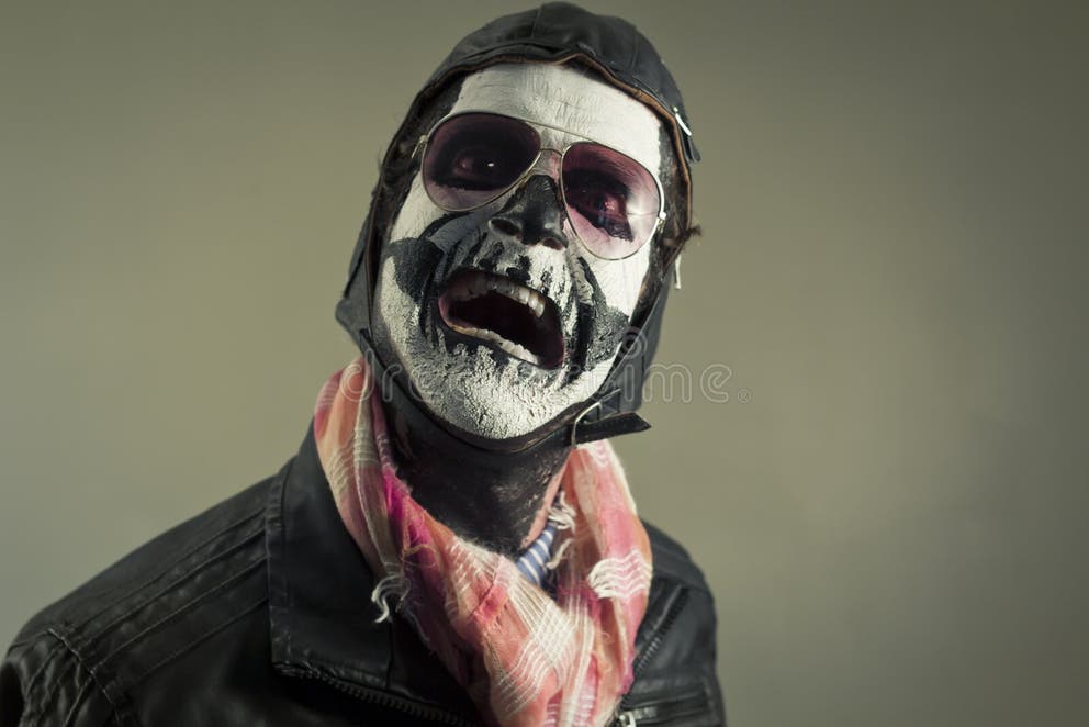 Aviator Skull stock photo. Image of expression, frightened - 55905558