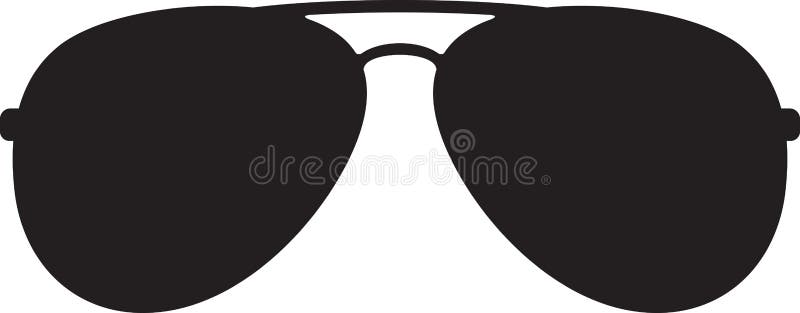Aviator sunglasses black stock vector. Illustration of retro - 219309690