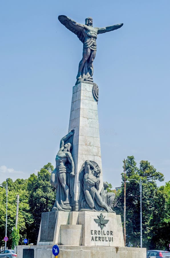 The Aviators Statue from Bucharest Stock Image - Image of city, statue ...