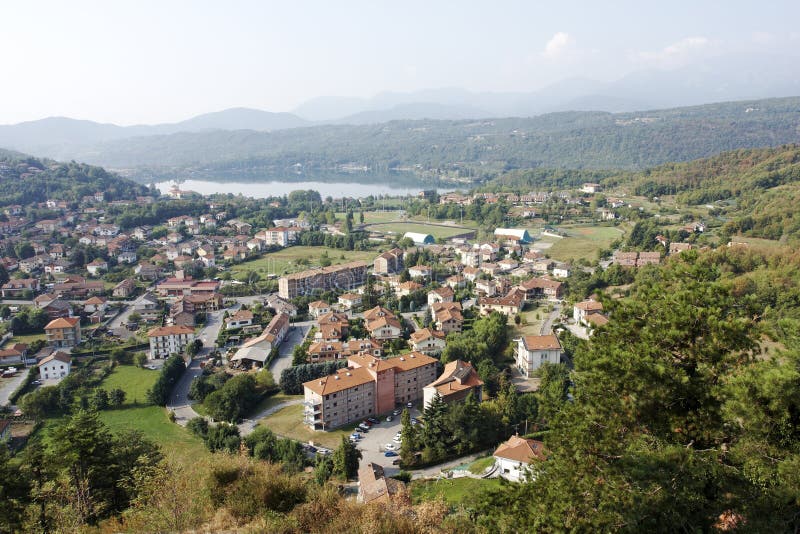 Avigliana, Italy - Panoramic View Over the Lake Stock Image - Image of ...