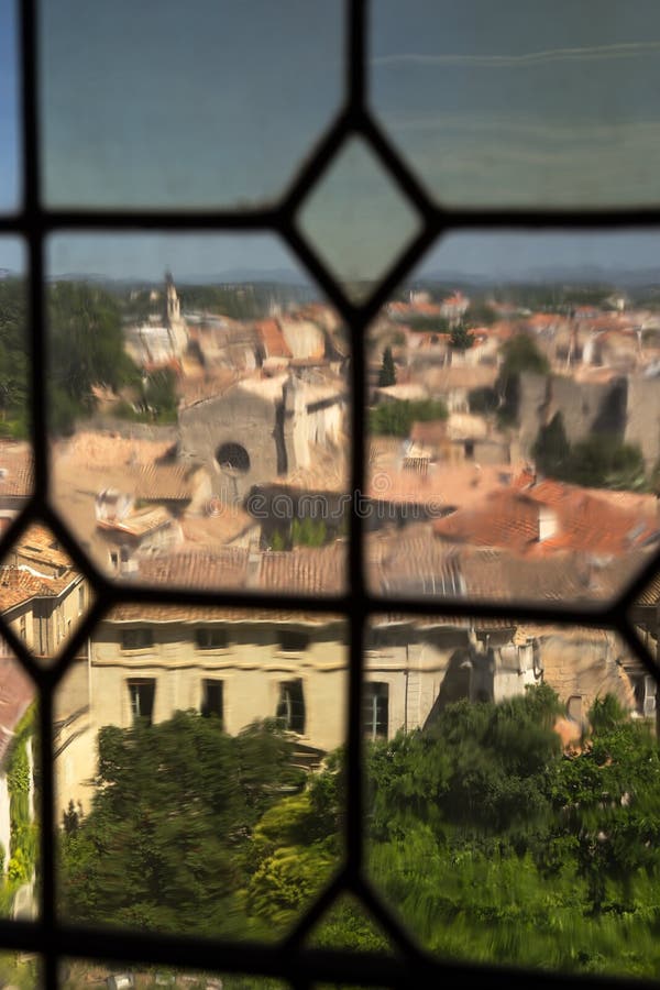 Avignon through Pope`s Palace Window Stock Photo - Image of avignon ...