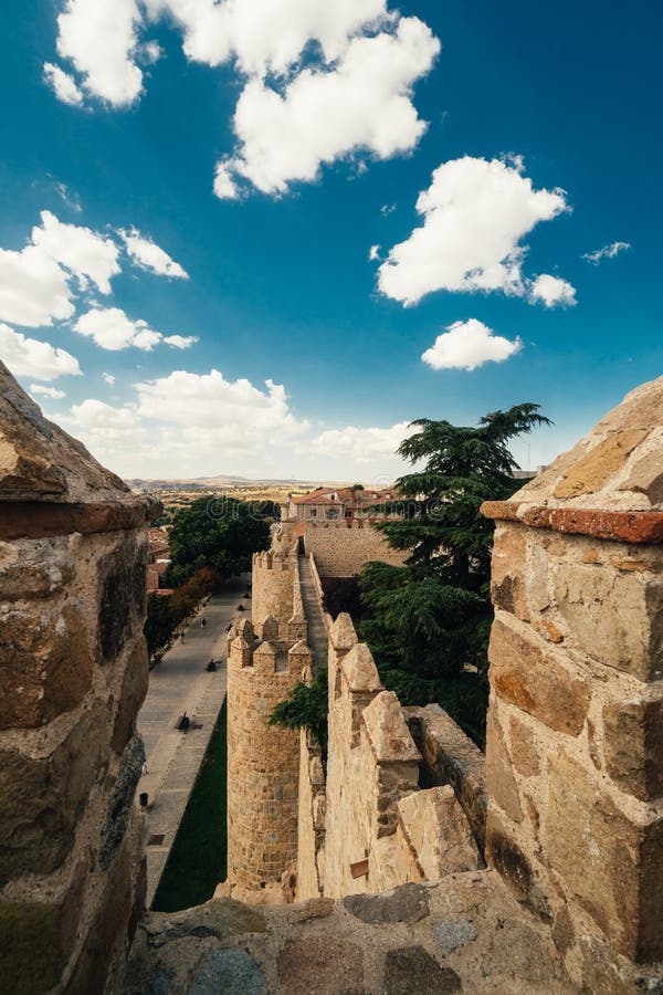 Avila, Castile and Leon, Spain. Medieval Avila Castle from Inside ...