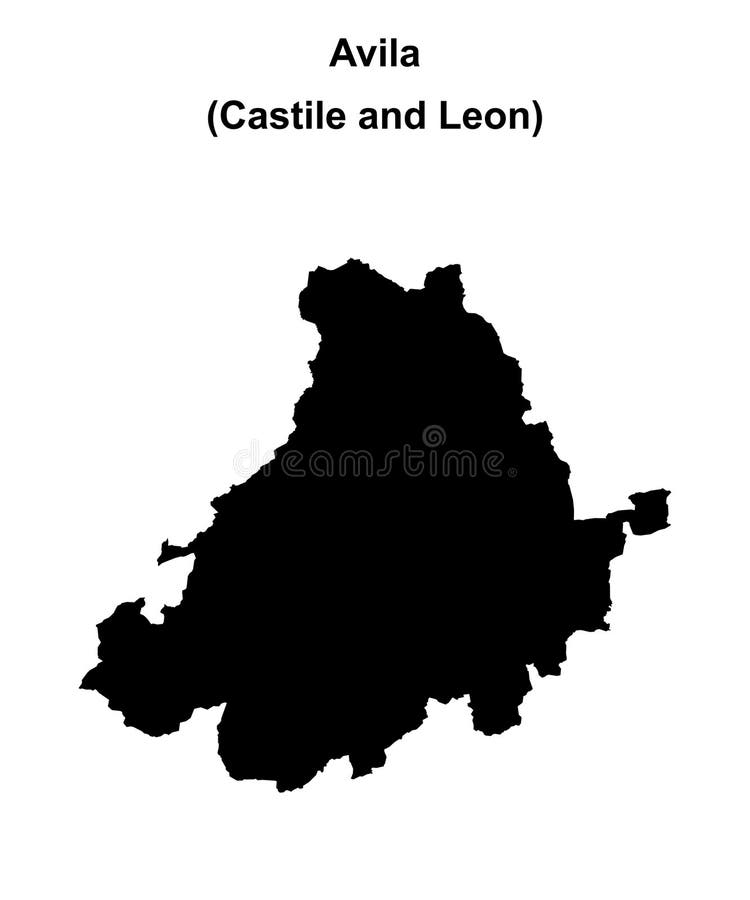 Avila outline map stock vector. Illustration of region - 385347323