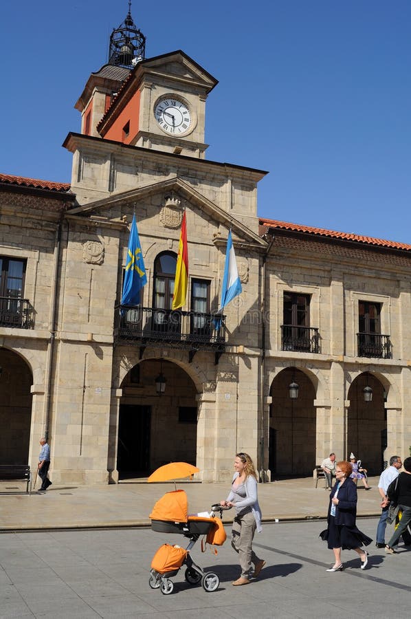Aviles. Spain editorial image. Image of arcade, building - 23619465