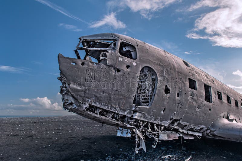 Épave D'avion, Vik, Islande Image stock - Image du urgence, obliger ...