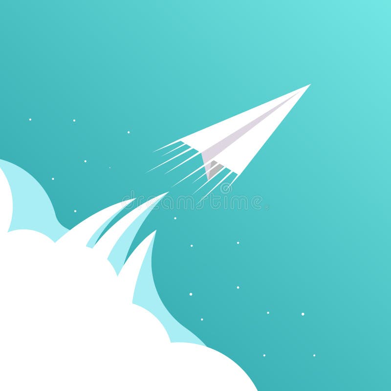 Avion de papier de Rocket illustration de vecteur. Illustration du ...