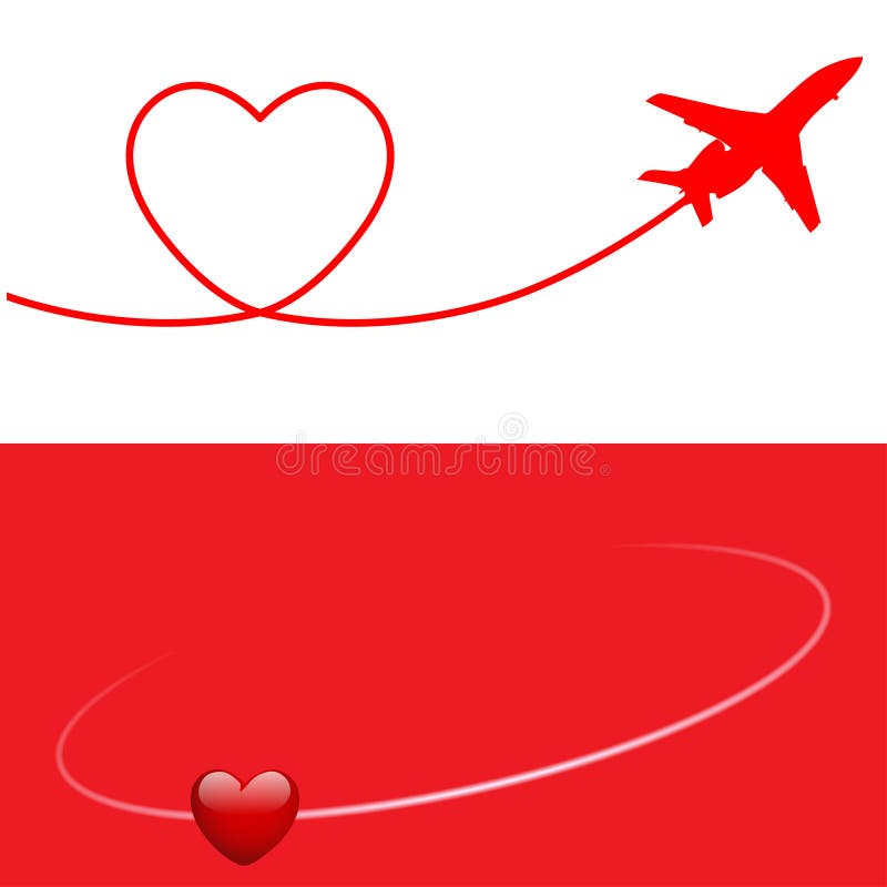 Avion et coeur illustration stock. Illustration du symbole - 36462565