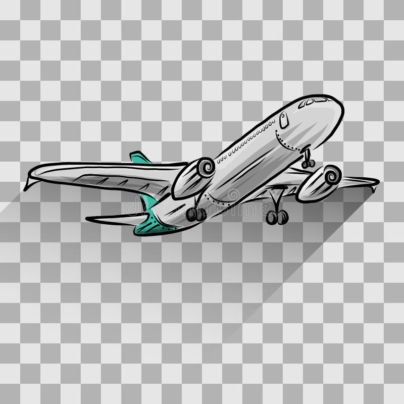Avion sur transparent illustration de vecteur. Illustration du ...