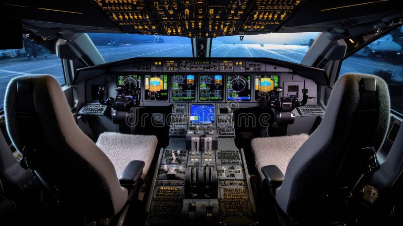 Avionics aircraft interior stock illustration. Illustration of avionics ...