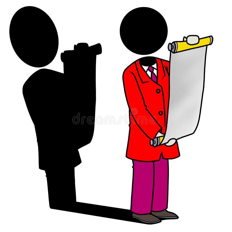 Persona con el aviso stock de ilustración. Ilustración de oficina ...