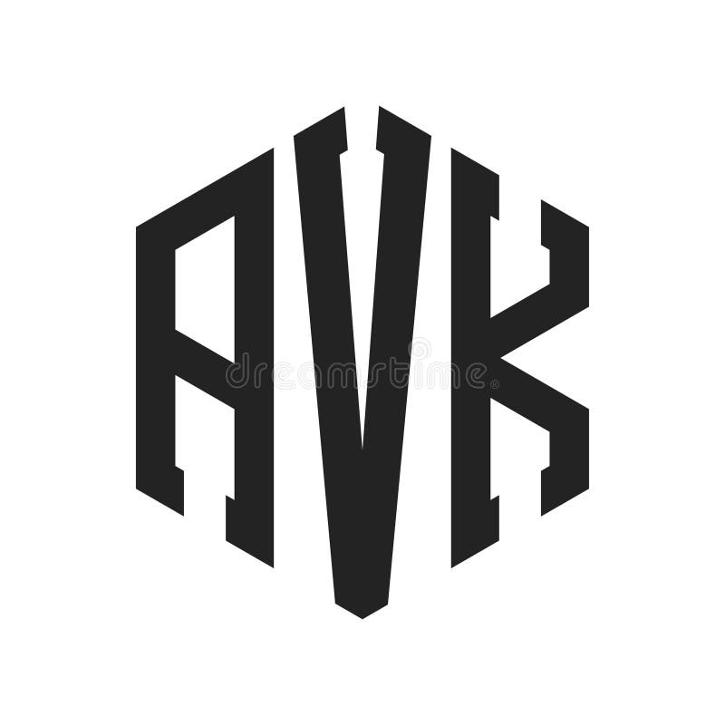 AVK Logo Design. Initial Letter AVK Monogram Logo Using Hexagon Shape ...
