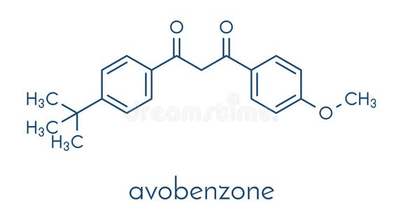 Avobenzone Sunscreen Molecule UV Filter. Skeletal Formula. Stock Vector ...