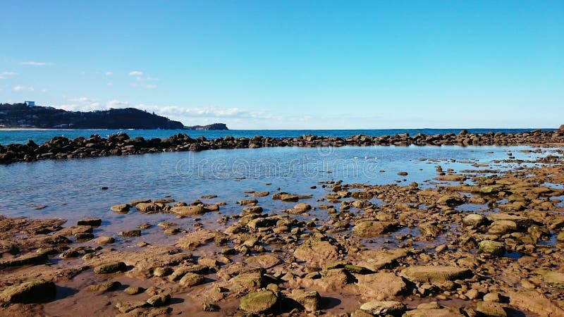 Avoca Beach View stock photo. Image of avoca, beach, rocks - 58676414