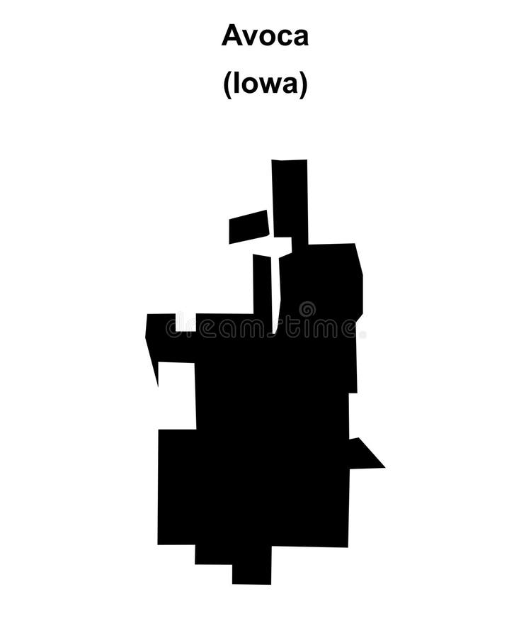 Avoca outline map stock vector. Illustration of blank - 387201213