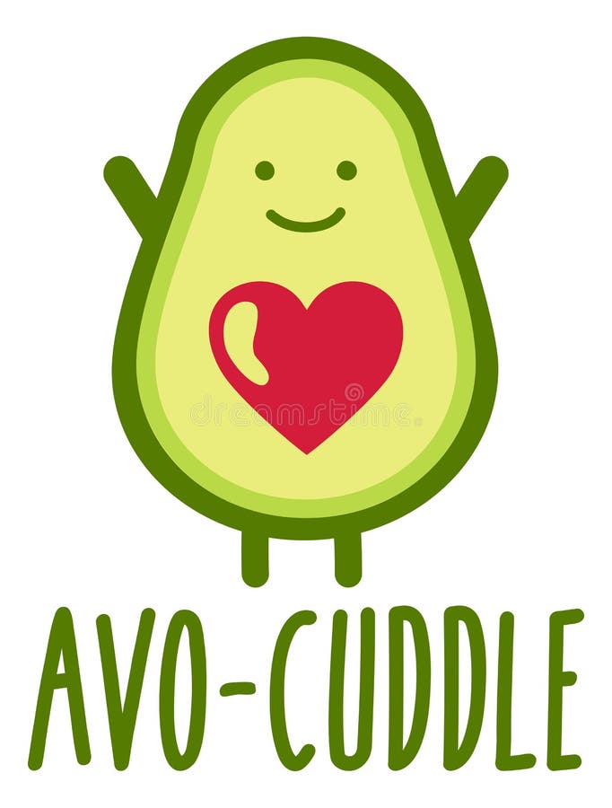 Avocado avo cuddle stock vector. Illustration of symbol - 171696625