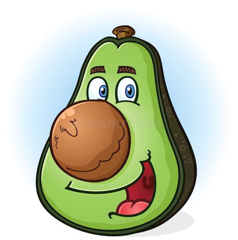 Avocado Cartoon Character stock vector. Illustration of round - 41493132