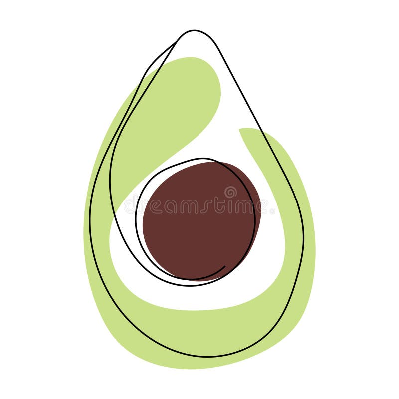 Avocado. Continuous One Line Drawing. Stock Vector - Illustration of ...