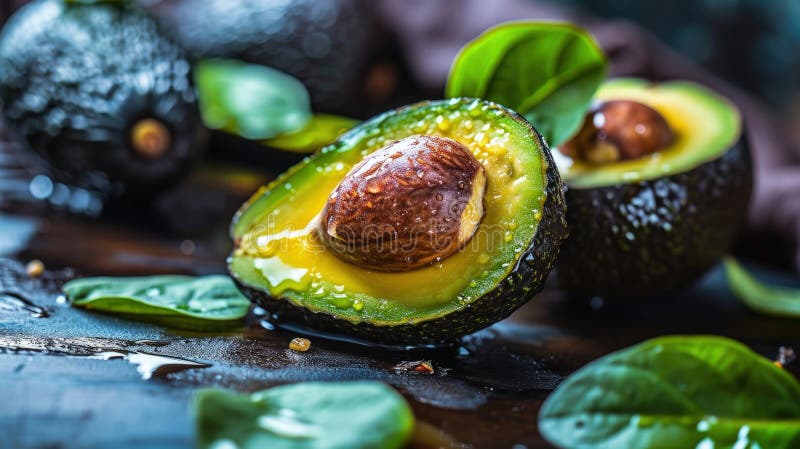 An Avocado Cut in Half stock photo. Image of healthy - 309050550