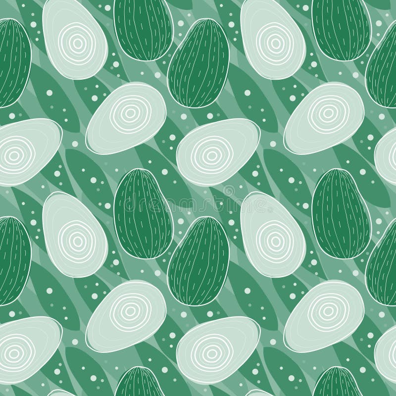 Avocado Doodle Half Repeating Pattern Stock Illustration - Illustration ...