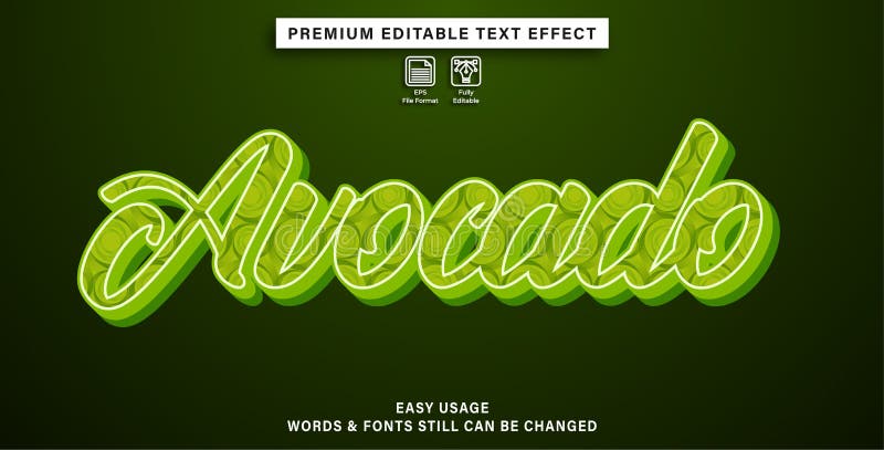 Avocado Editable Text Effect, Text Graphic Style, Font Effect Stock ...