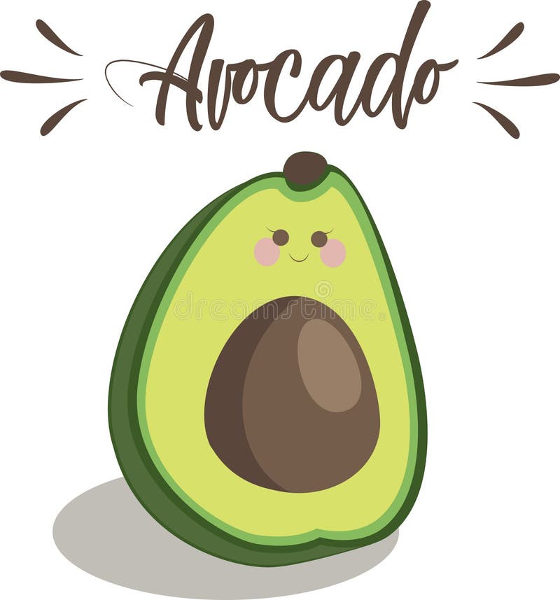 Avocado with face stock vector. Illustration of eating - 190954285