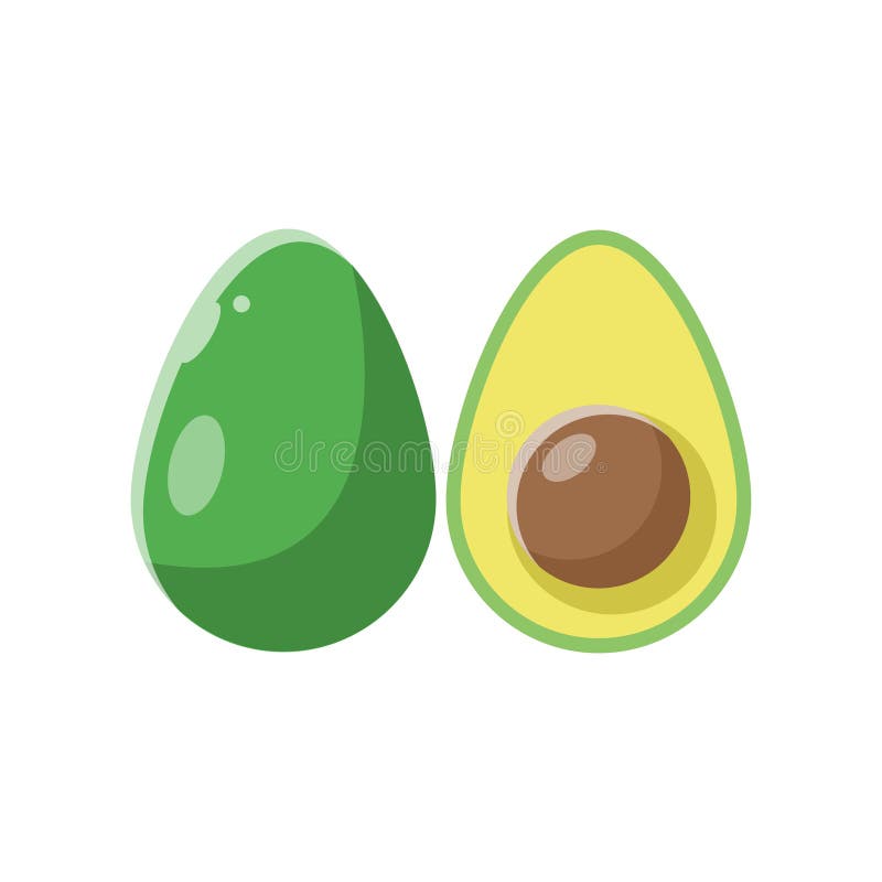 Avocado Flat Illustration. Clean Icon Design Element on Isolated White ...