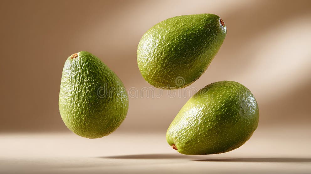 Avocado Floating on Light Studio Background Stock Photo - Image of ...