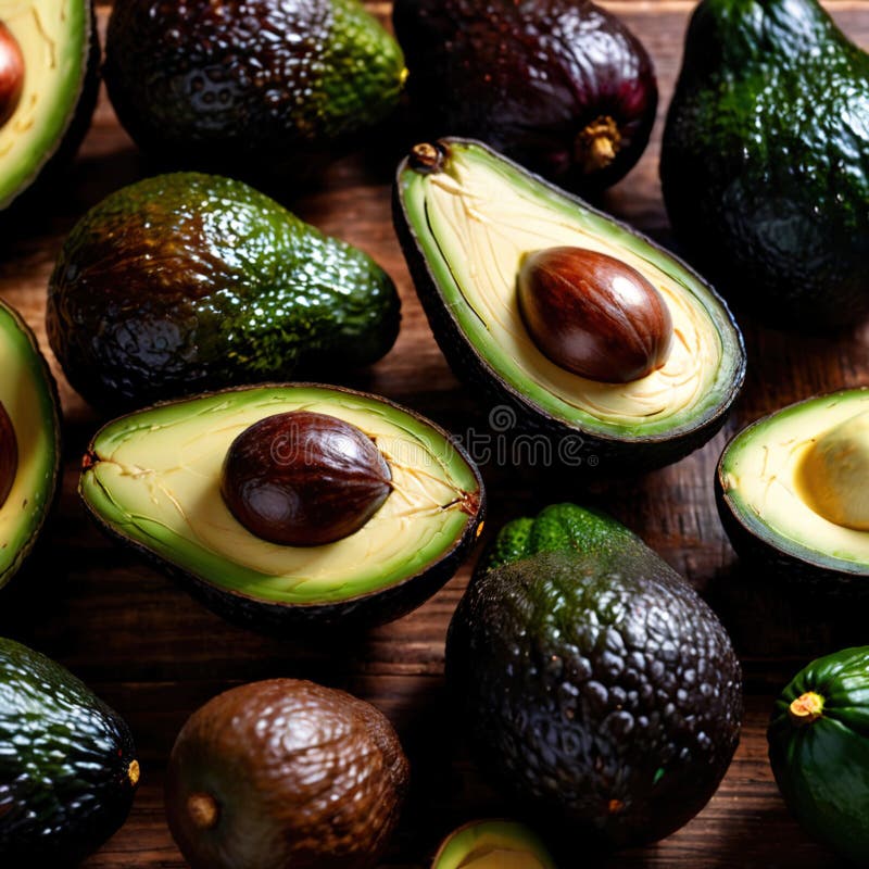 Avocado Fresh Raw Organic Fruit Stock Illustration - Illustration of ...