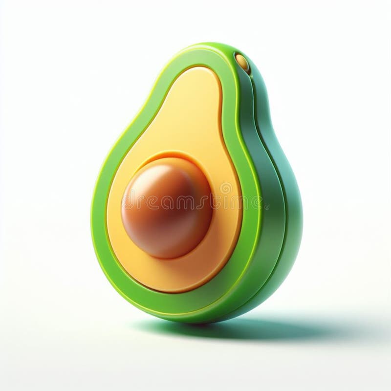 Avocado Fruit, 3d Animation Icon Stock Illustration - Illustration of ...