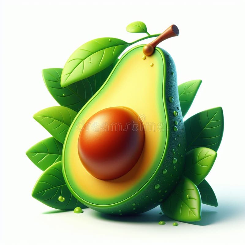 Avocado Fruit, 3d Animation Icon Stock Illustration - Illustration of ...