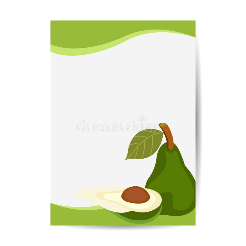 Avocado Fruit Flat Design Style Vector Cover Illustration Stock Vector ...