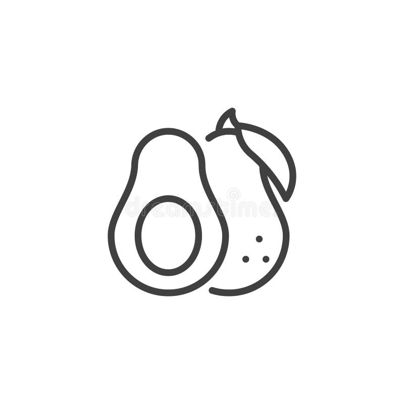Avocado fruit line icon stock vector. Illustration of food - 247097276