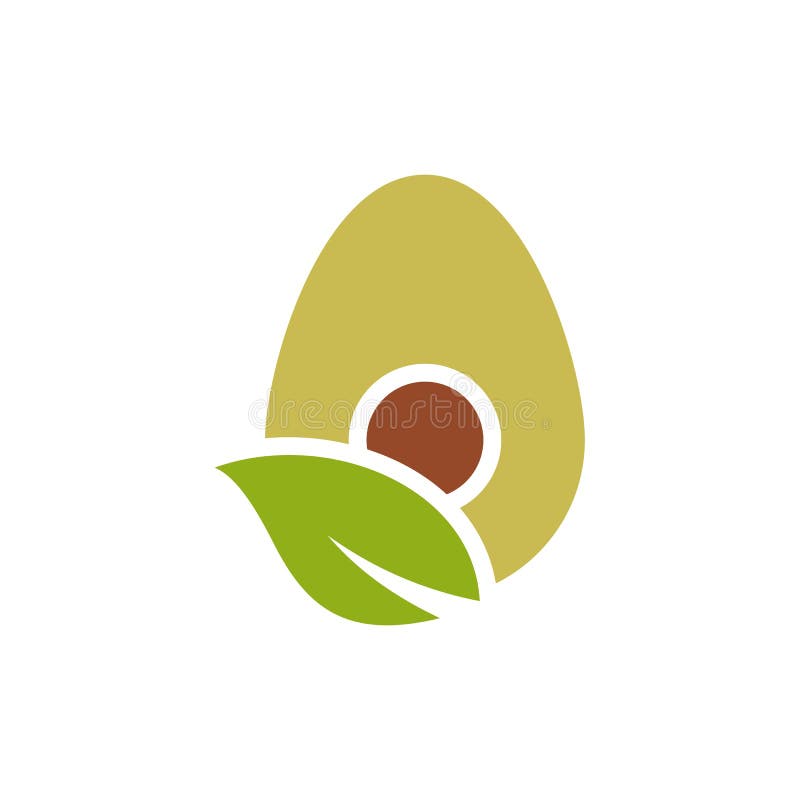 Avocado Fruit Logo Template. Avocado Half with Leaf Vector Design Stock ...