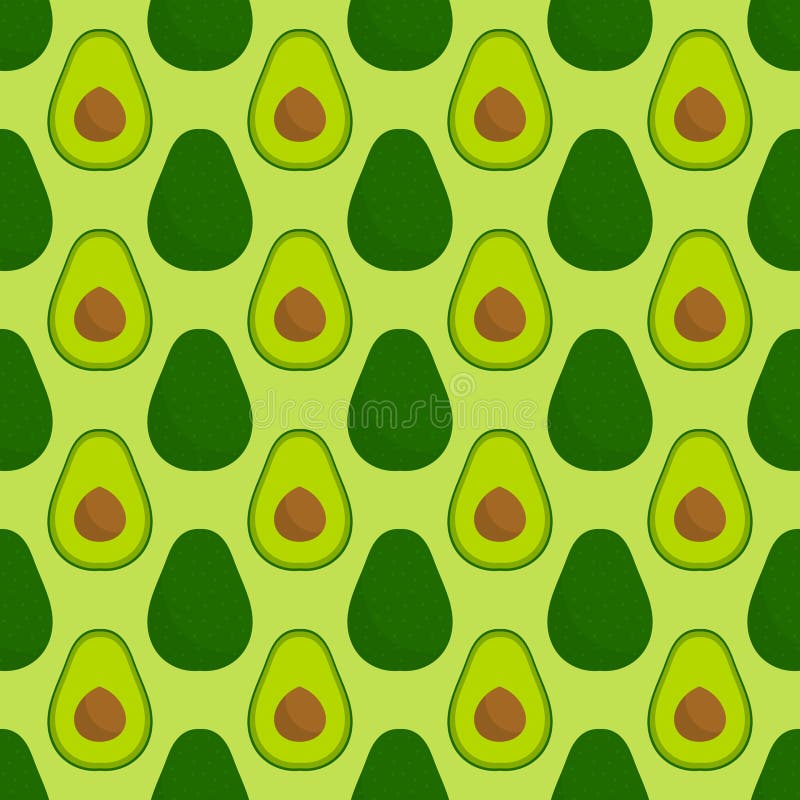 Avocado Fruits Seamless Green Pattern. Food Pattern Stock Vector ...