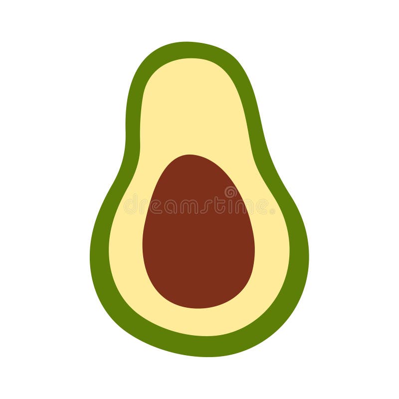 Avocado Half Fruit Hand Drawn Vector Illustration Stock Illustration ...