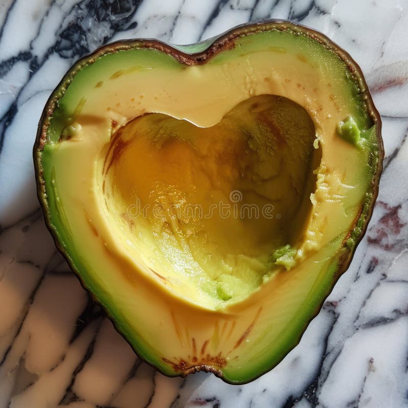 Avocado Half with a Heartshaped Pit Stock Image - Image of vegetable ...