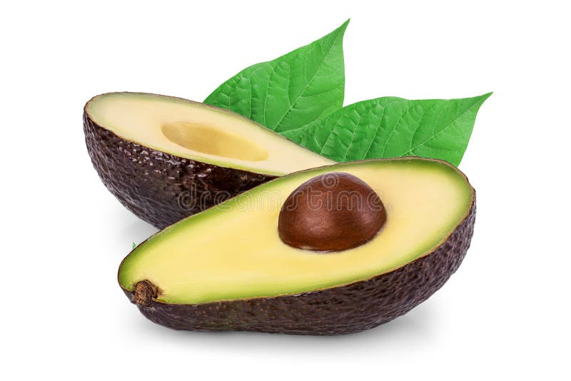 Avocado Half Isolated on White Background Close Up Stock Photo - Image ...