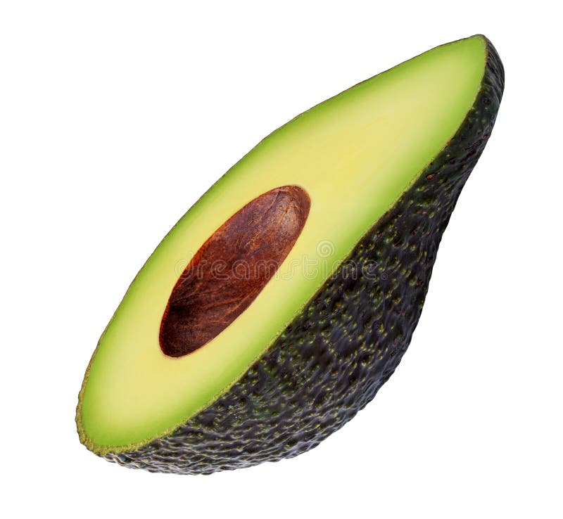 Avocado Half Isolated on White. Organic Halved Avocado Macro. Top View ...