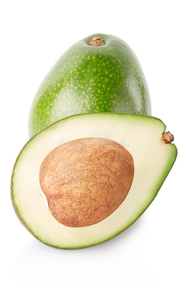 Avocado and half on white stock photo. Image of exotic - 72893952