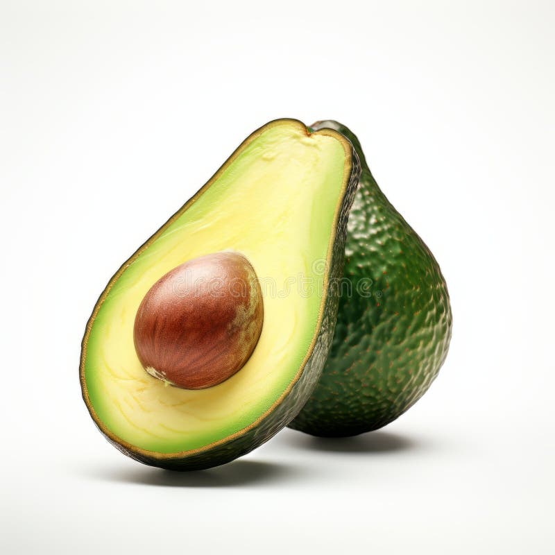Hyperrealistic Avocado Rendering with Pure White Background Stock ...